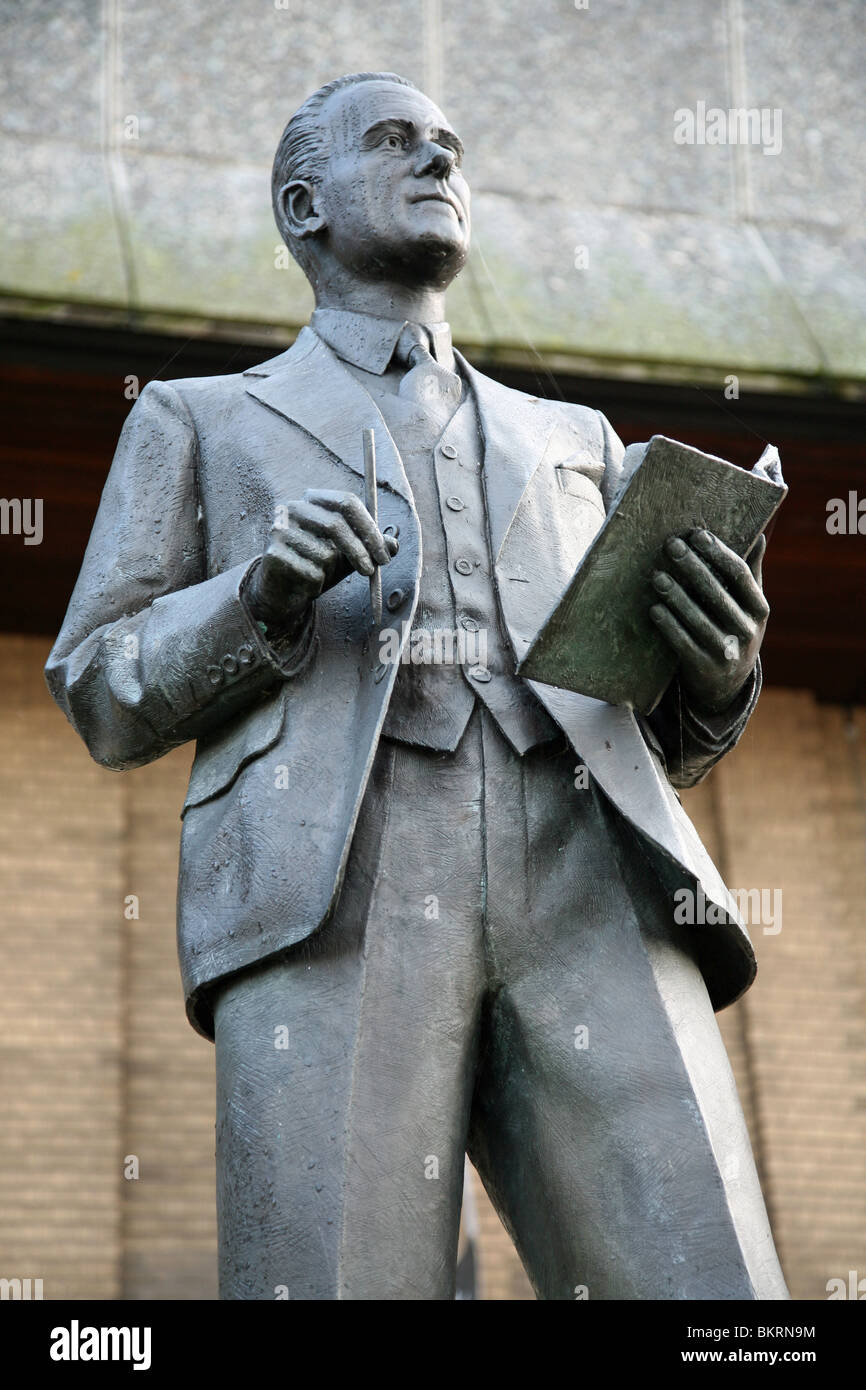 A statue of Reginald Mitchell, designer of the Spitfire aeroplane ...