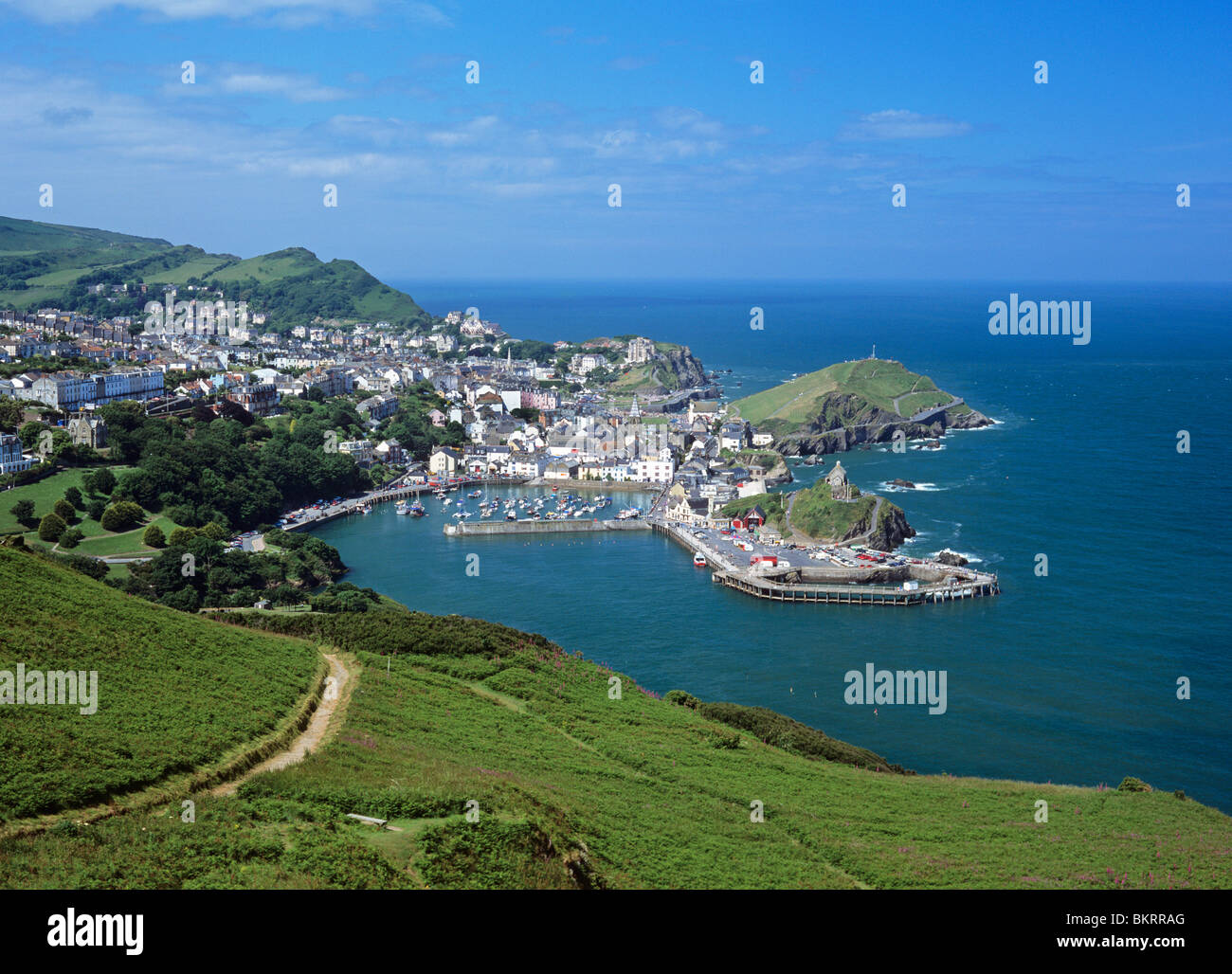 The north Devon resort of Ilfracombe viewed from Hillsborough Stock ...