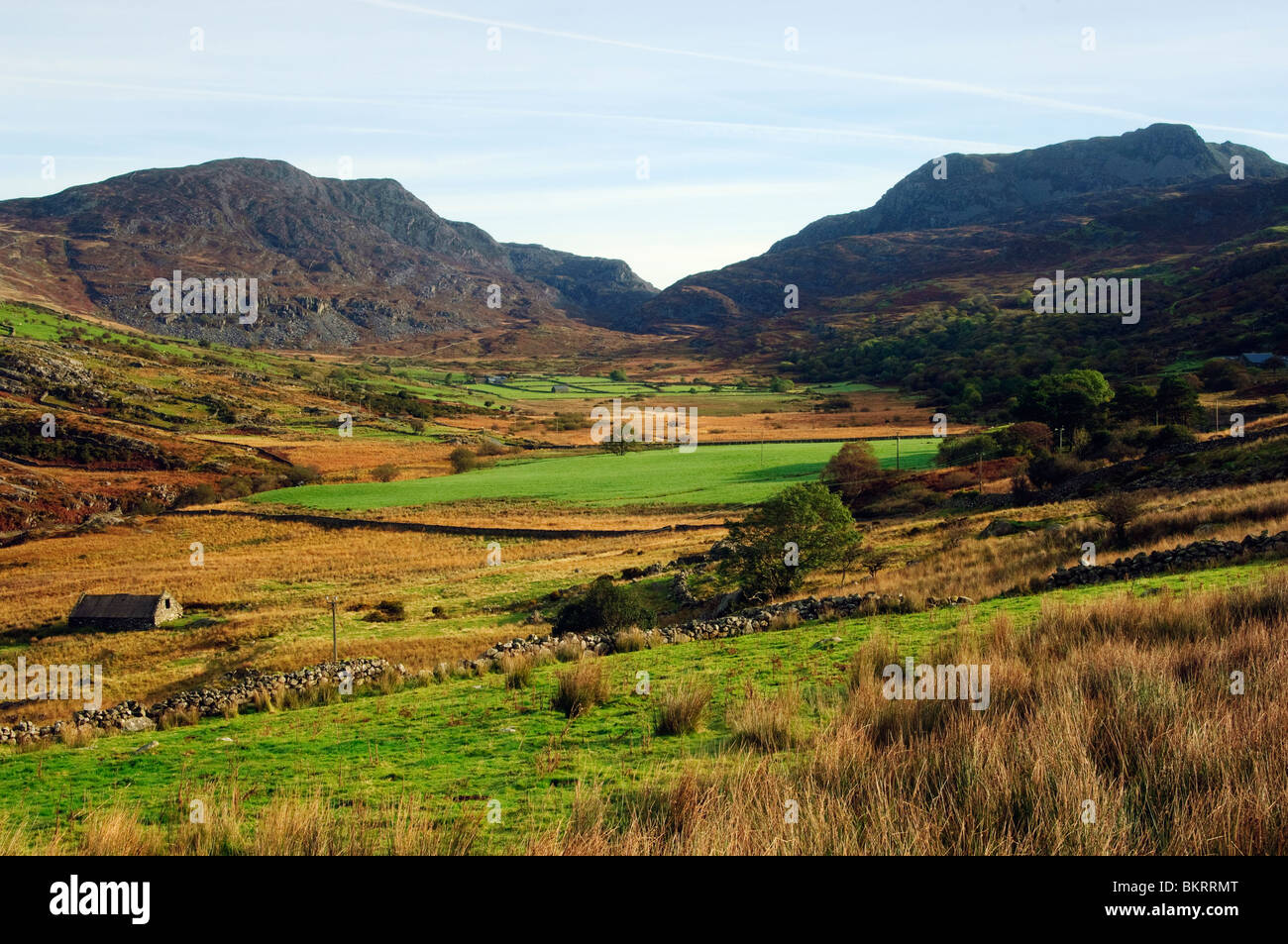 The valley of Cwm Nantcol in Snowdonia National Park, Wales, with the ...