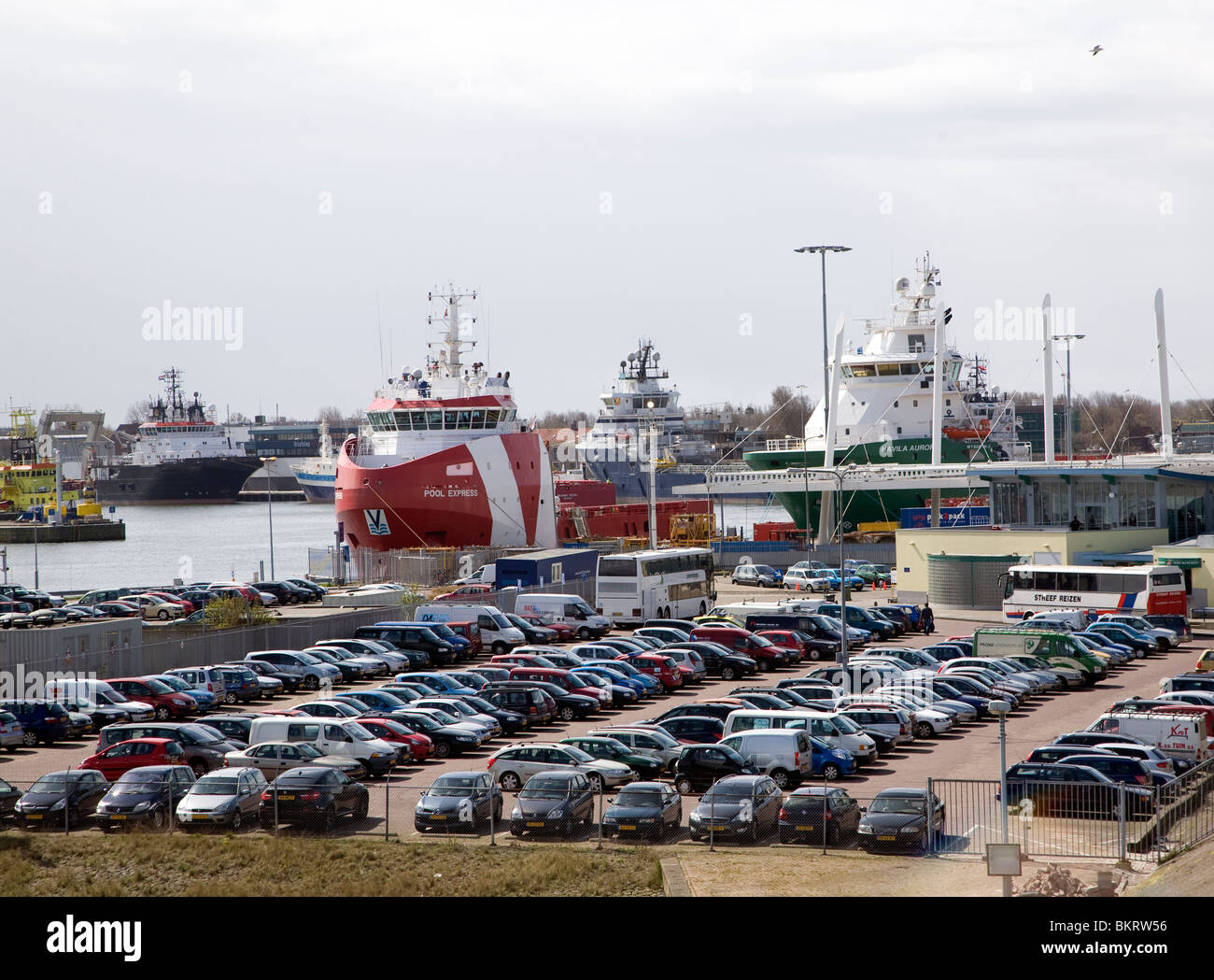 Port ships cars parked, Den Helder, Netherlands Stock Photo - Alamy