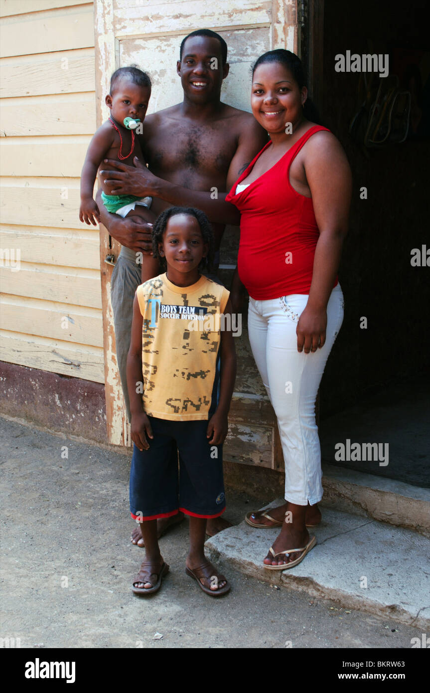Curacao, portrait of a local family Stock Photo - Alamy