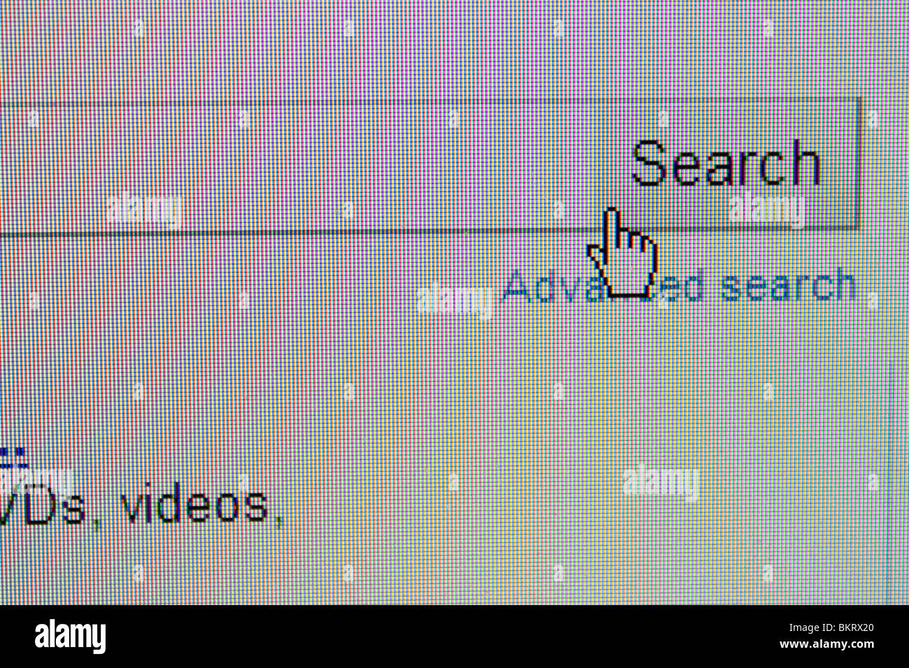 search button mouse pointer laptop screen click Stock Photo - Alamy