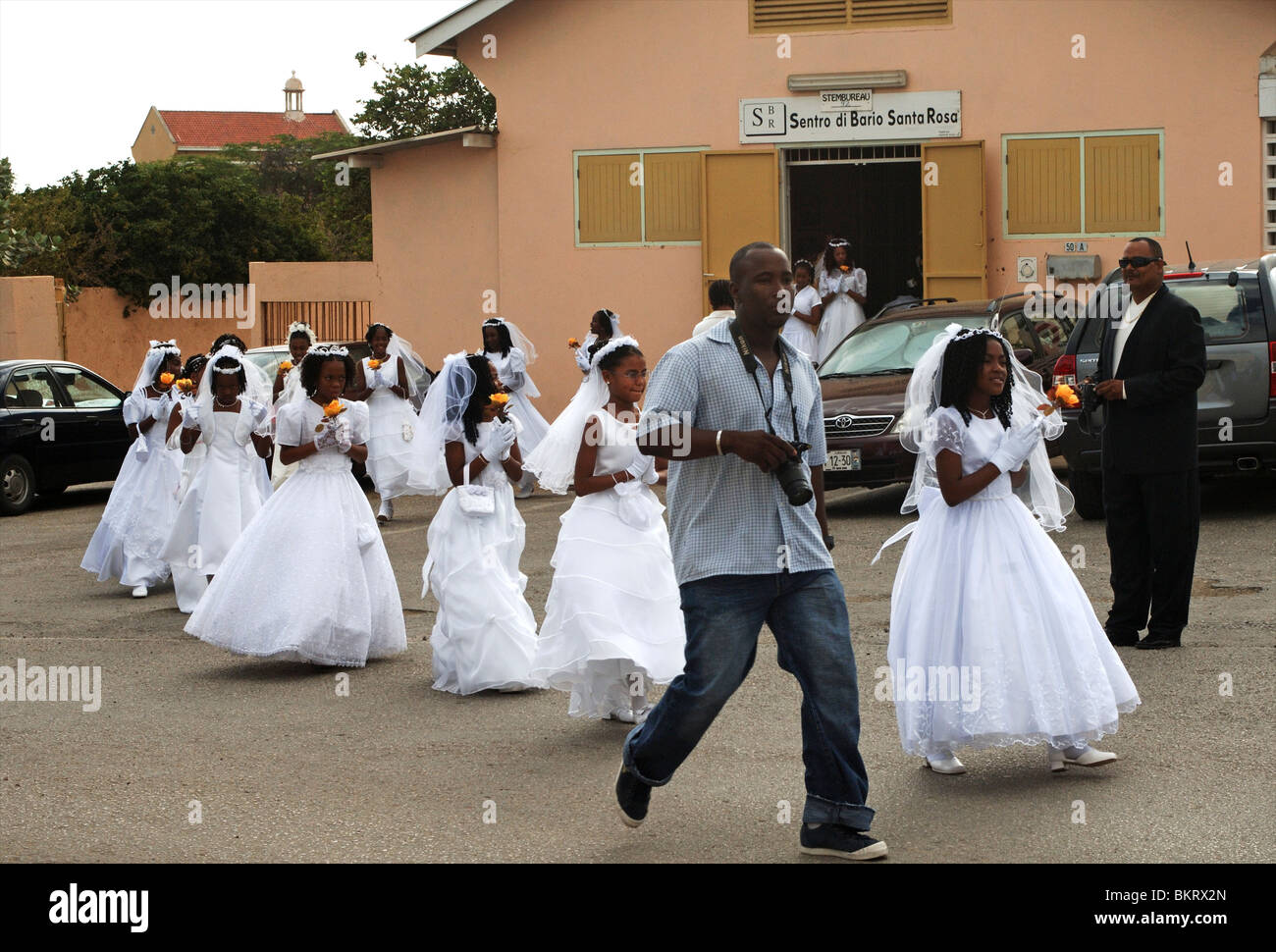 Curacao first holy communion Stock Photo - Alamy