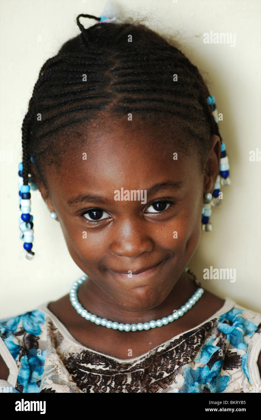 Curacao, portrait of a girl living in neighbourhood Seru Fortuna Stock ...