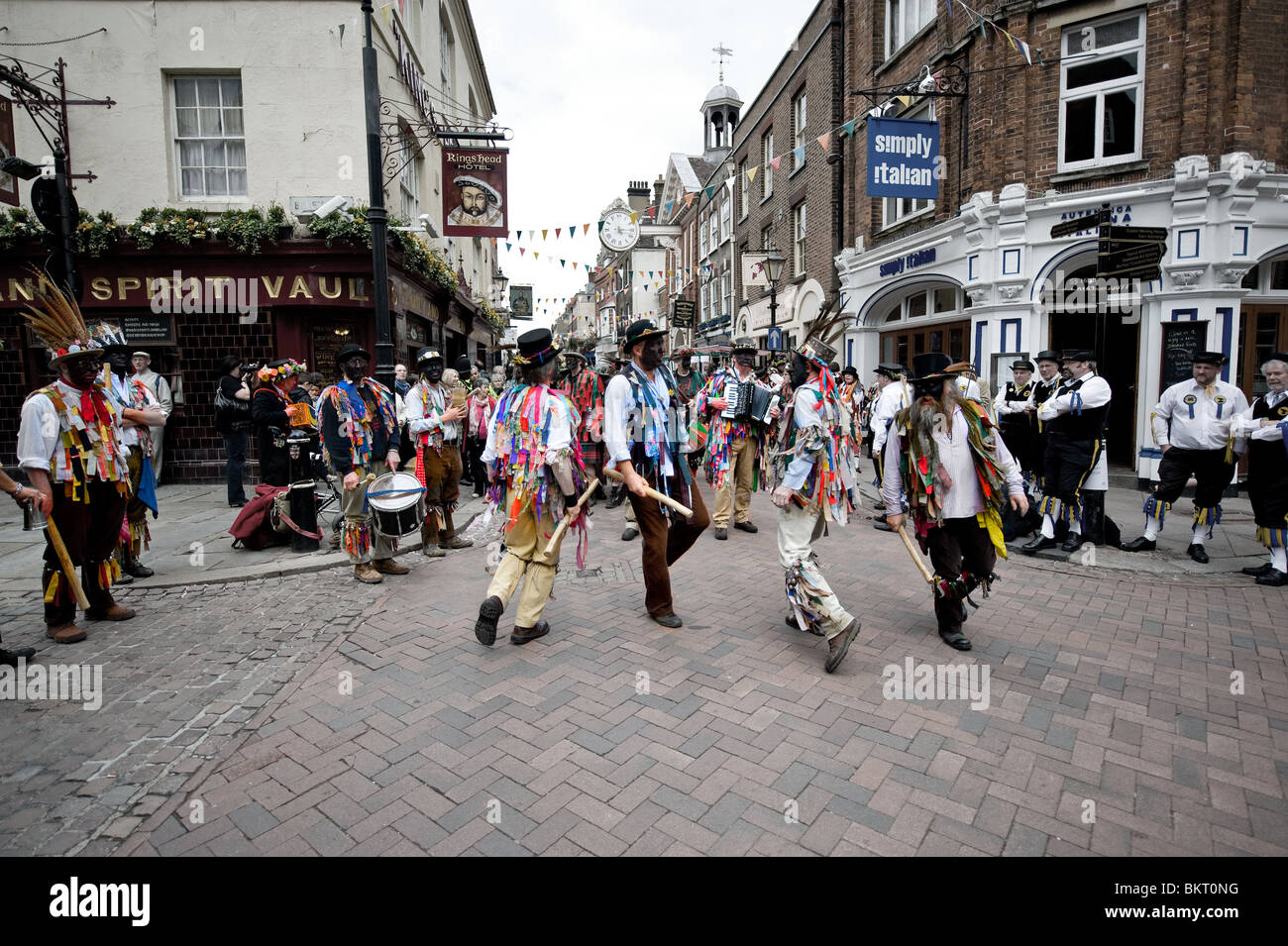Morris dancing dancers costume Sweeps Festival Stock Photo - Alamy