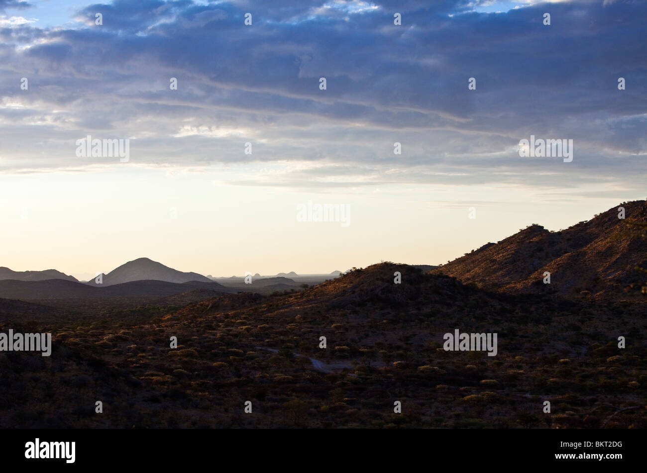 Namibia,sunset landscape in the Omaruru reserve Stock Photo - Alamy