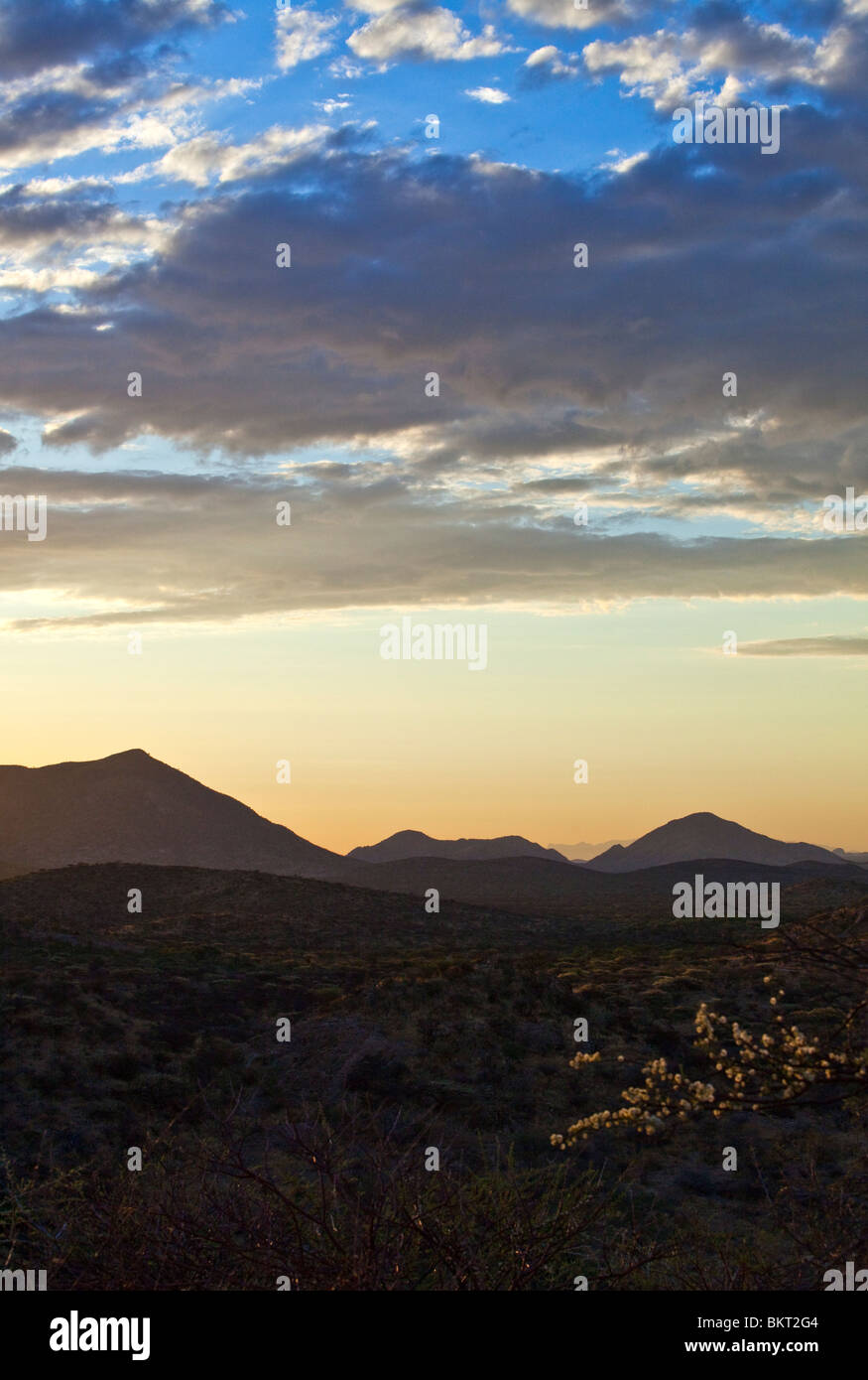 Namibia,sunset landscape in the Omaruru reserve Stock Photo - Alamy
