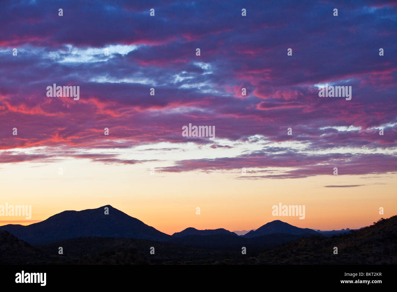 Namibia,sunset landscape in the Omaruru reserve Stock Photo - Alamy