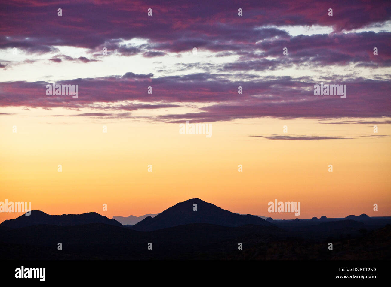 Namibia,sunset landscape in the Omaruru reserve Stock Photo - Alamy