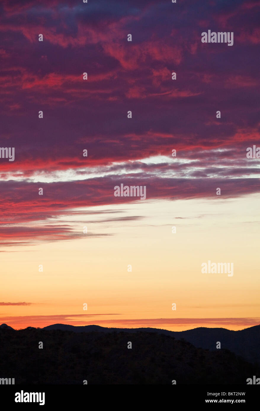 Namibia,sunset landscape in the Omaruru reserve Stock Photo - Alamy