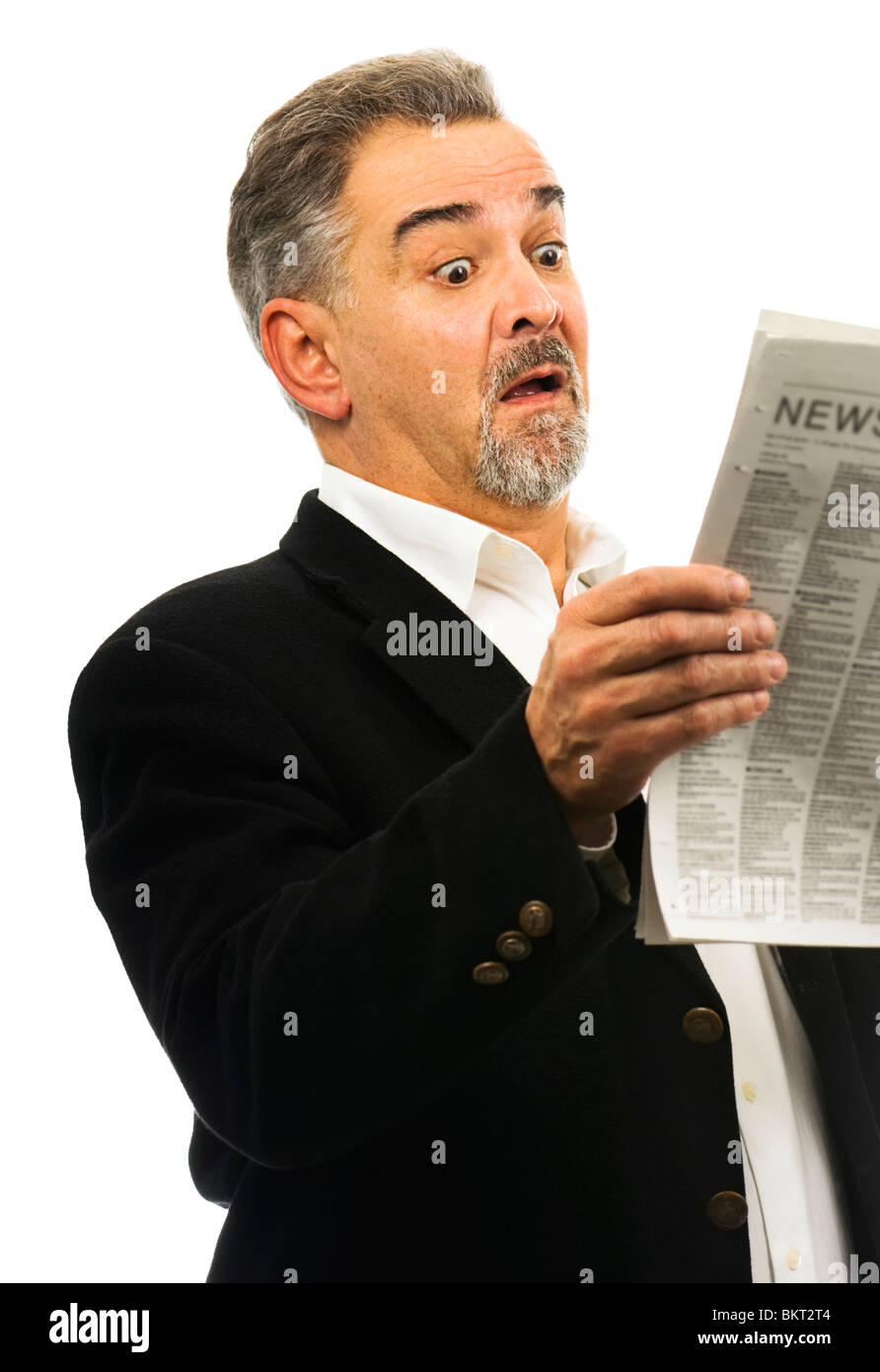 Newspaper Surprised Shock Reading High Resolution Stock Photography and ...