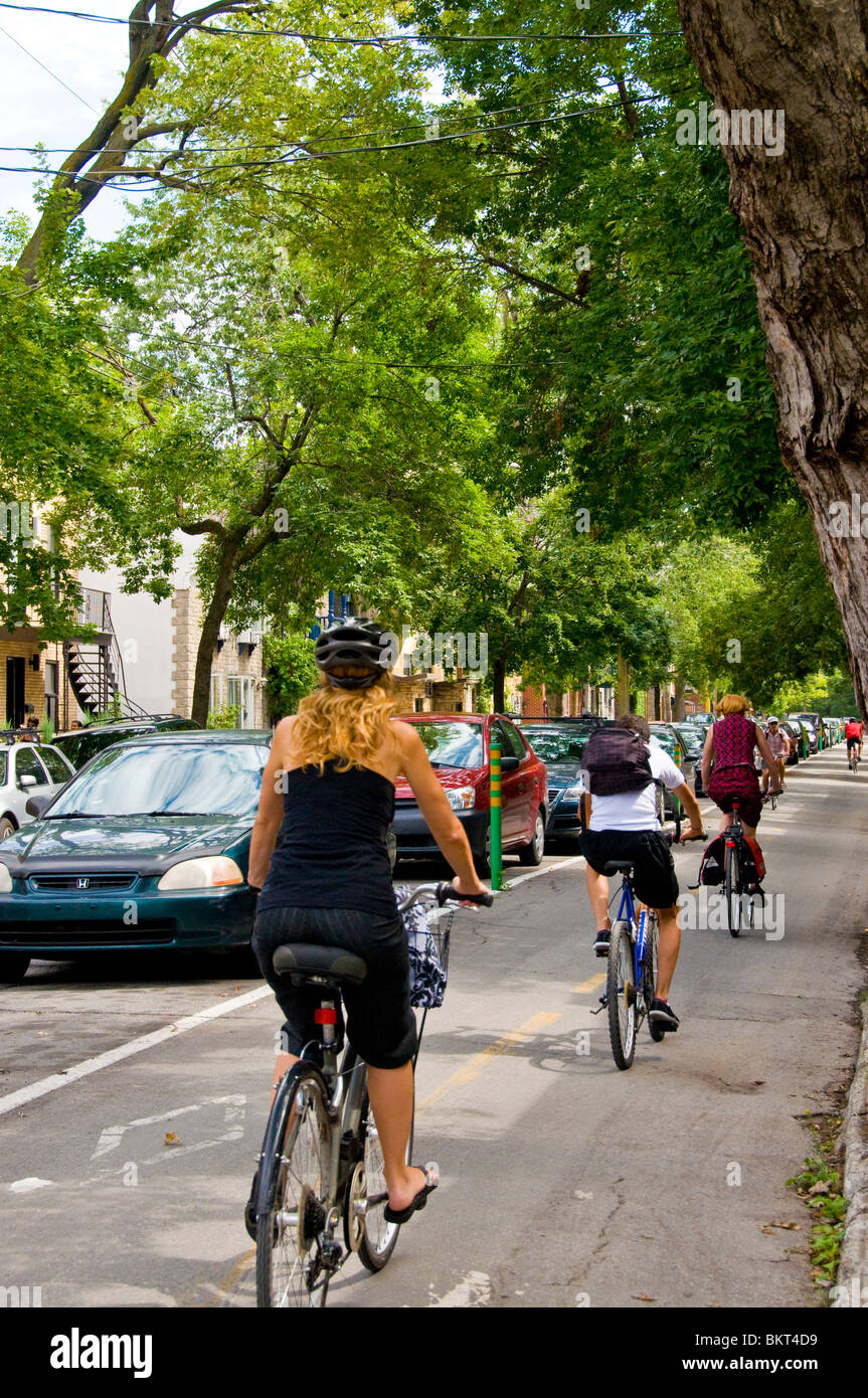 People biking Plateau Mont Royal Montreal canada Stock Photo - Alamy