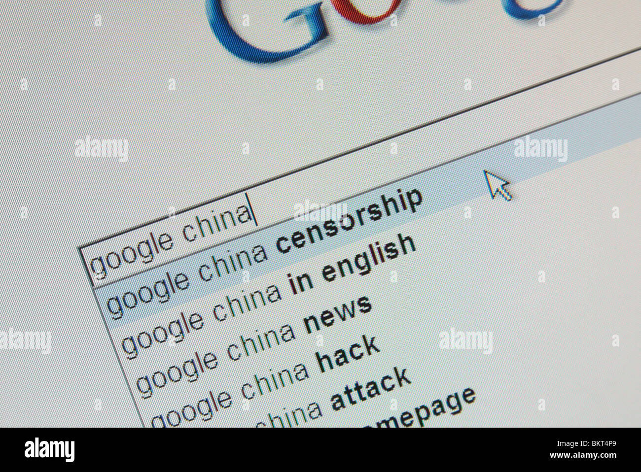 A screen shot of the Google search engine showing search suggestions ...