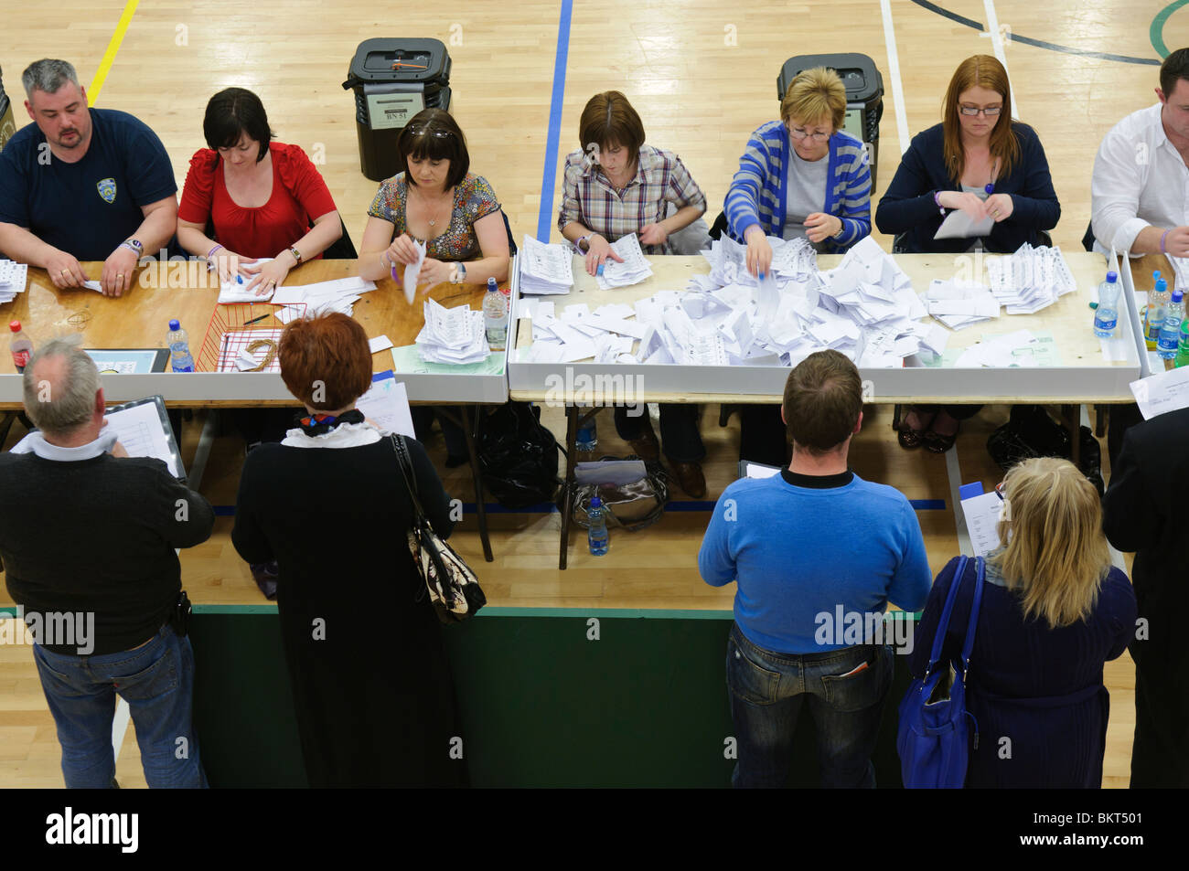 Inside a counting station for East Antrim, South Antrim and North ...