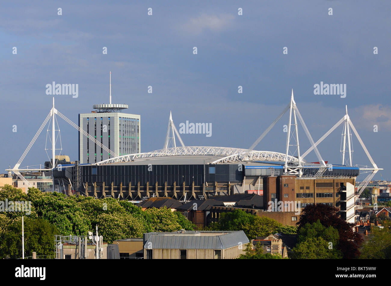 The Millennium Stadium in Cardiff, Wales, with the British Telecom ...