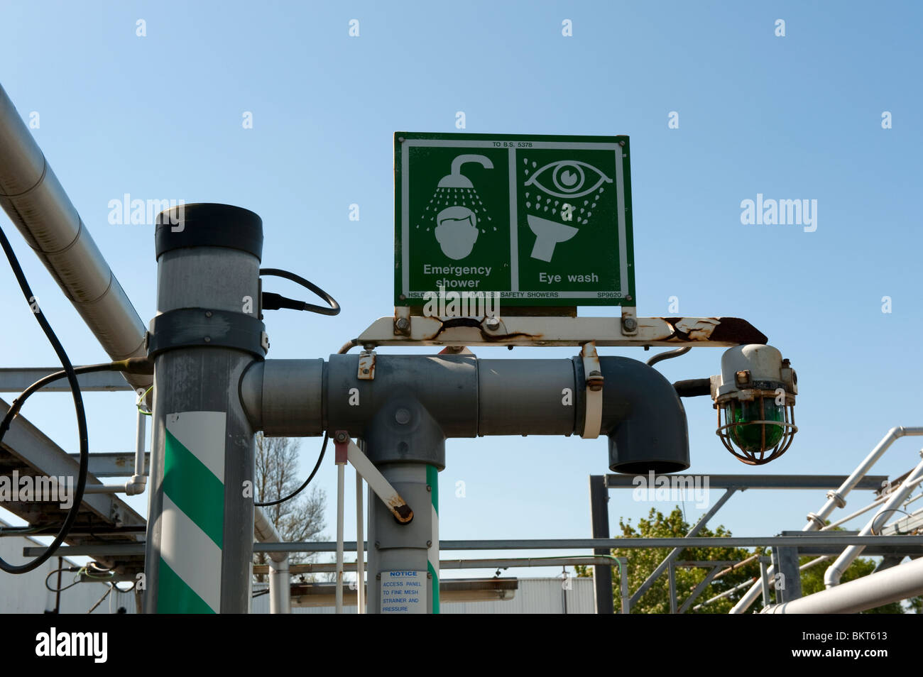 Emergency Shower for Chemical Decontamination in factory Stock Photo ...