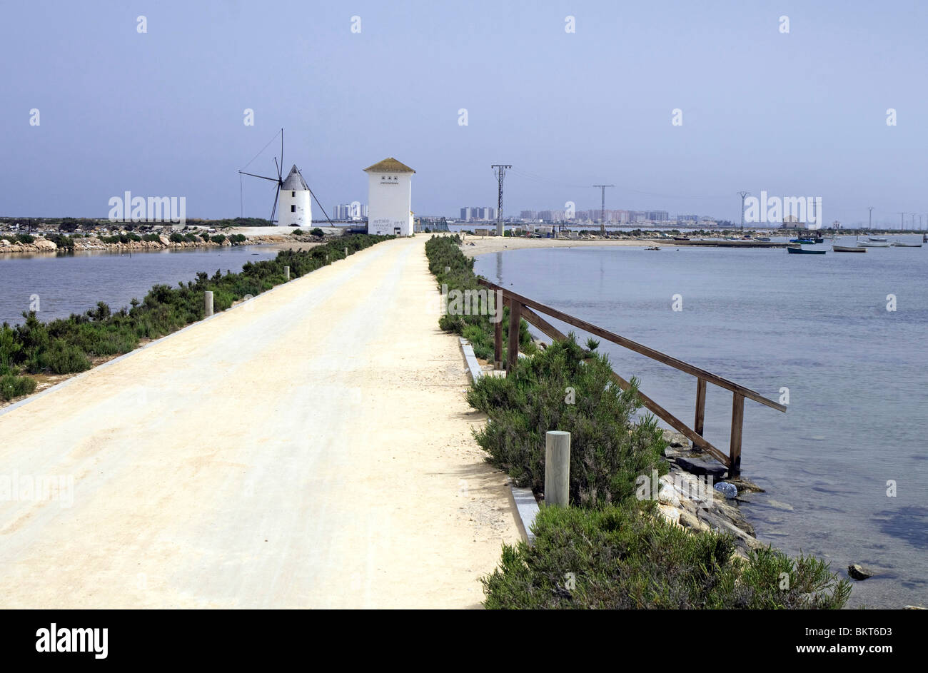 Walkway by the Mar Menor to La Manga at Lo Pagan, Murcia, Spain Stock ...