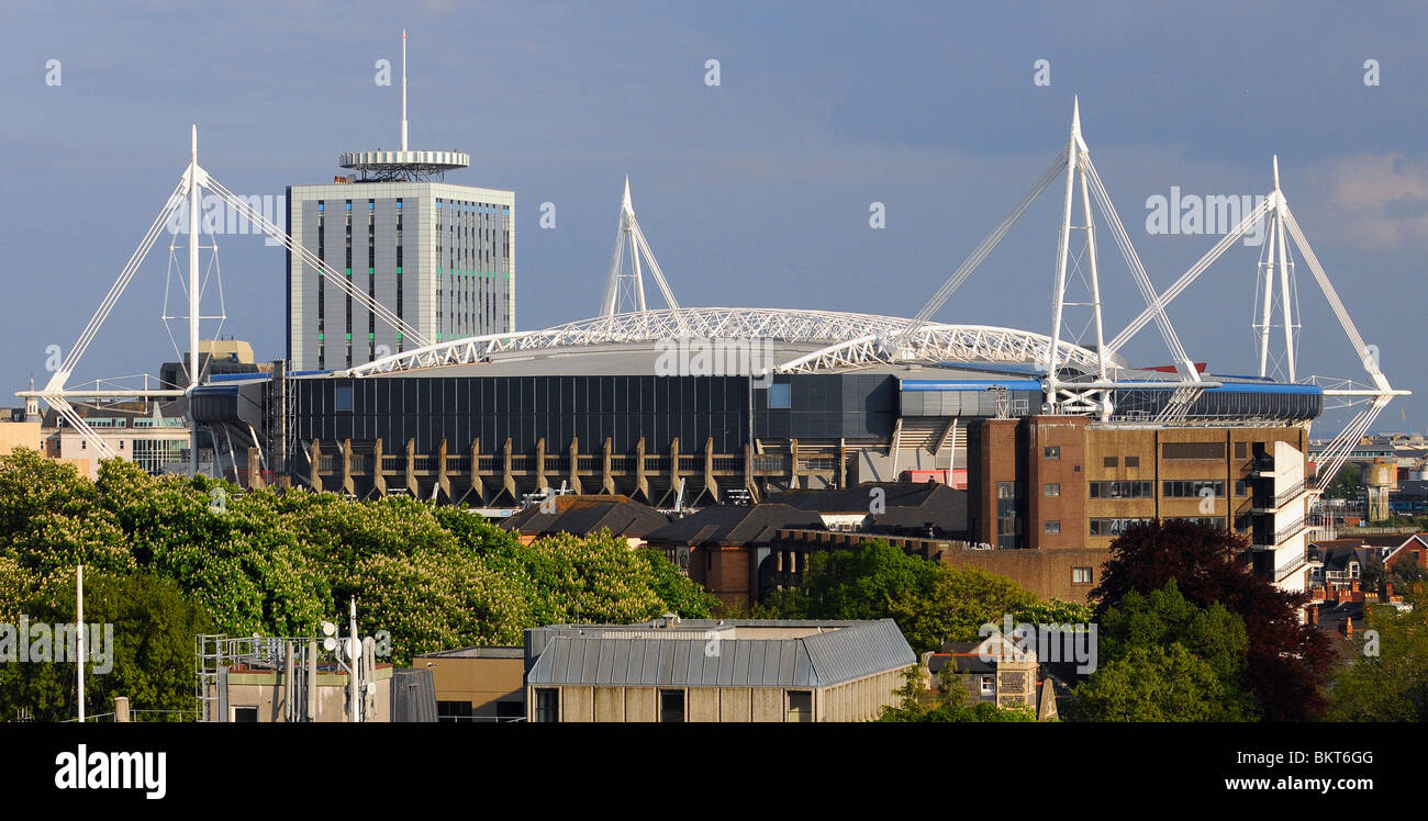 The Millennium Stadium in Cardiff, Wales, with the British Telecom ...