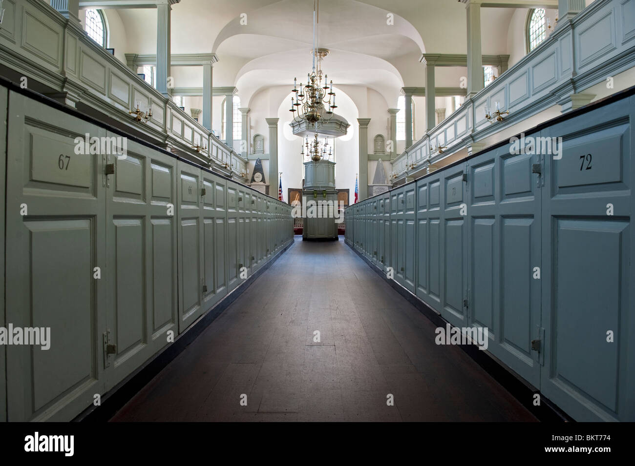 Interior of Trinity Church Showing The Original Box Pews and Three ...