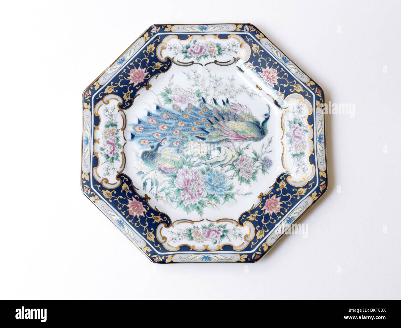 Japanese Plate with Peacock Stock Photo - Alamy