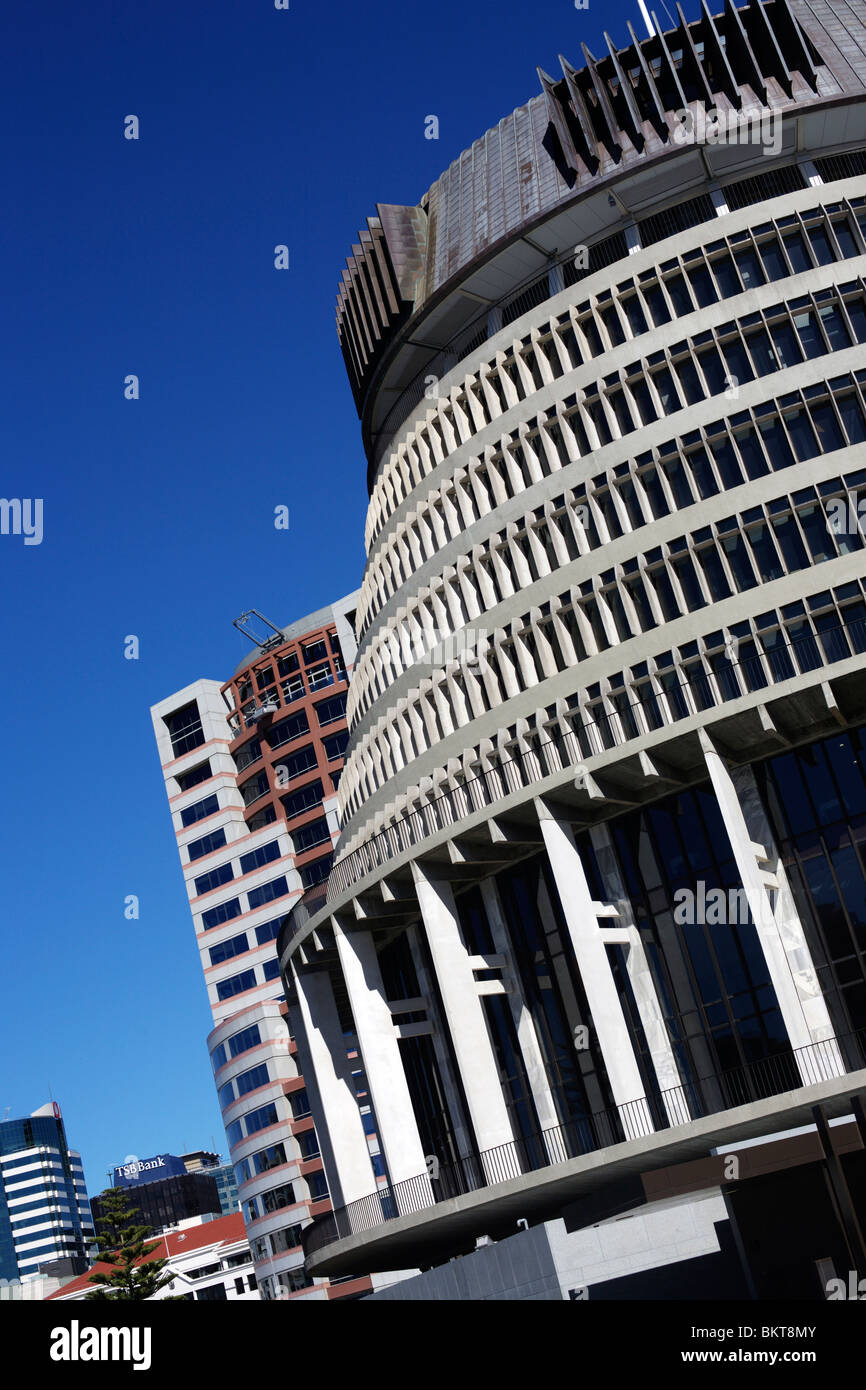 The Beehive government building in Wellington, New Zealand Stock Photo ...