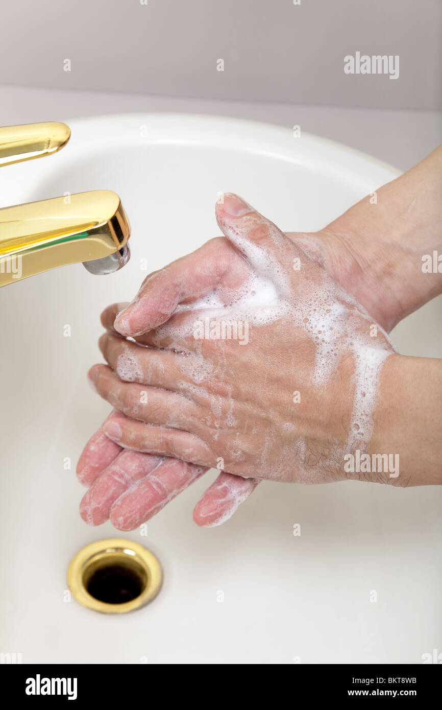 Washing Hands close up shot Stock Photo - Alamy