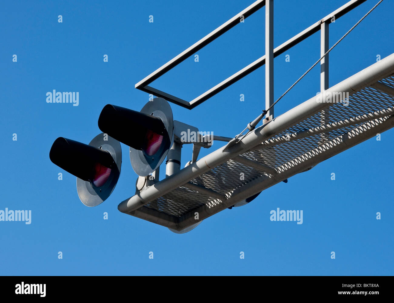 Overhead Rail Crossing Stock Photo - Alamy