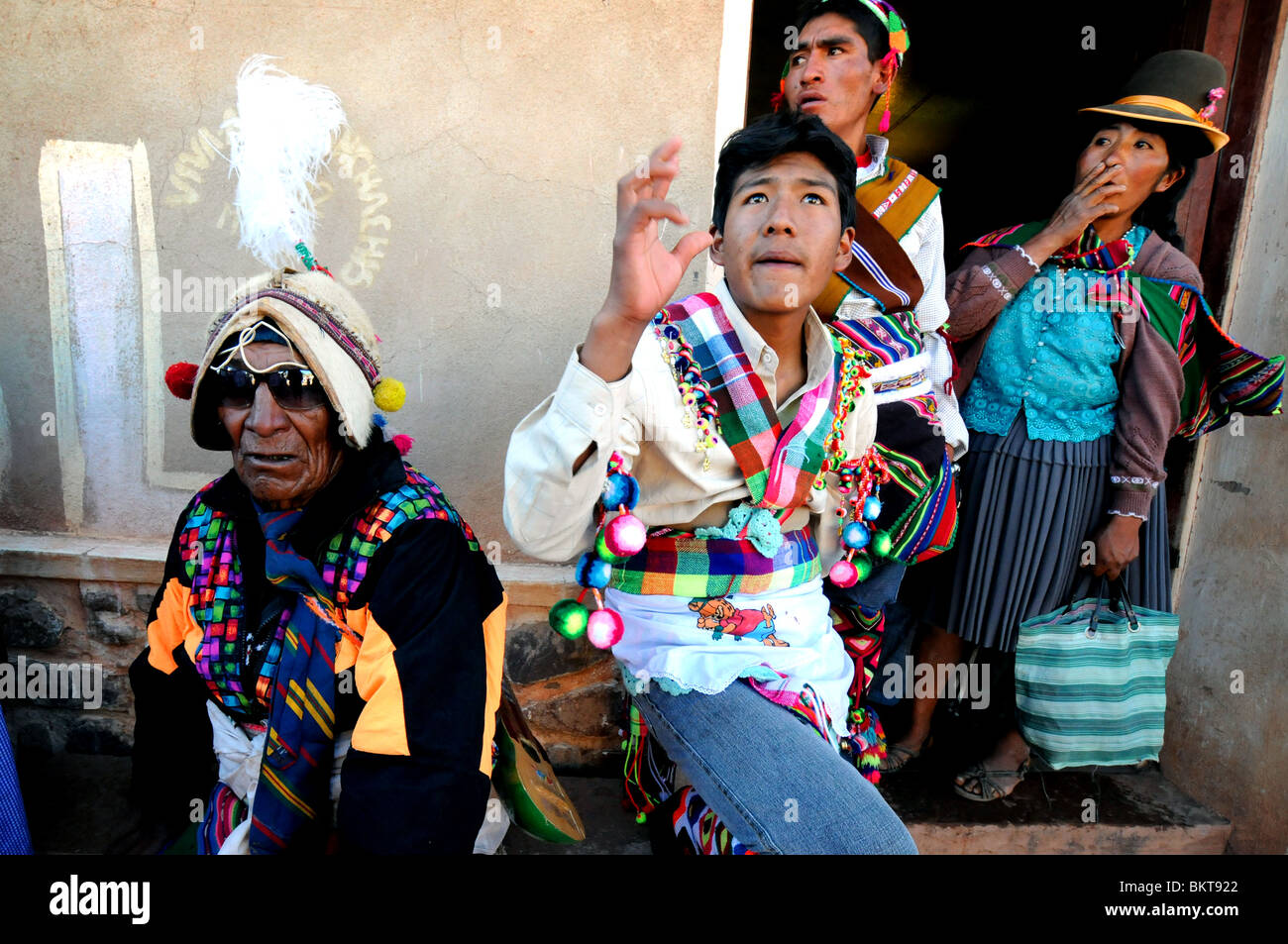 Tinku festival of the Quechua Indians in the town of Macha in the ...