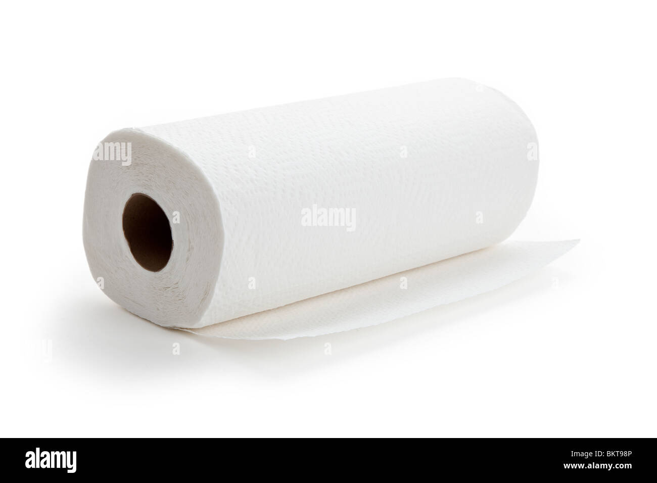 White paper towel roll with white background Stock Photo - Alamy