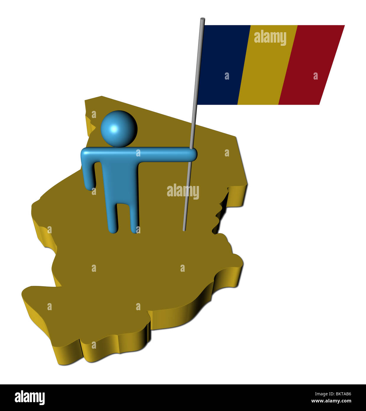 abstract person with Chad flag on map illustration Stock Photo - Alamy