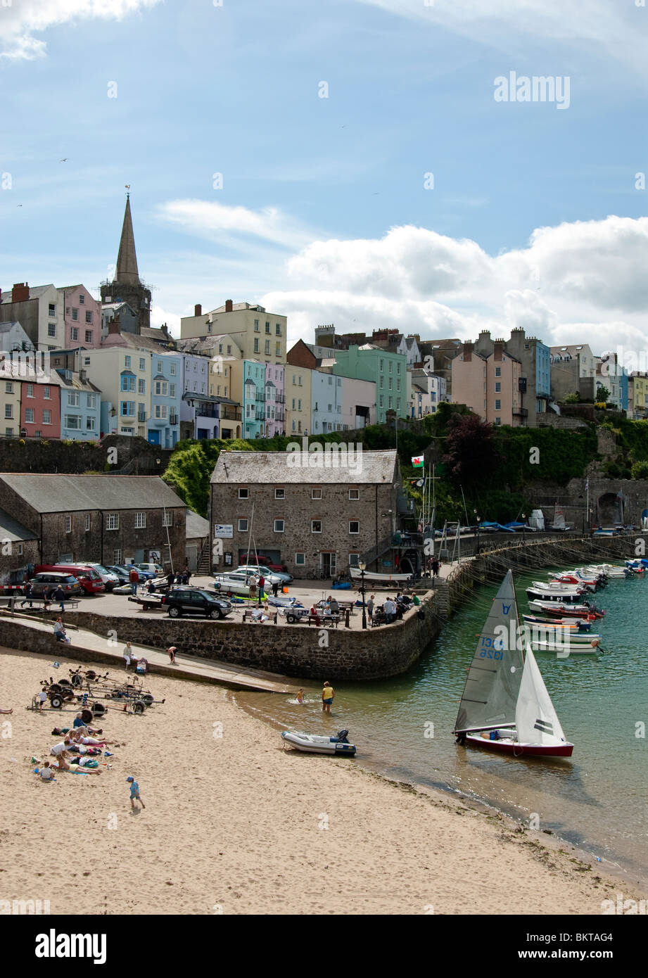 Tenby town and slipway, Pembrokeshire Wales, UK Stock Photo - Alamy