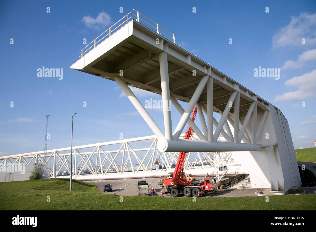 Maeslant Barrier storm surge flood defence, New Waterway, Hook of ...