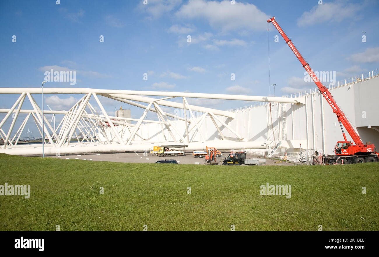 Maeslant Barrier storm surge flood defence, New Waterway, Hook of ...