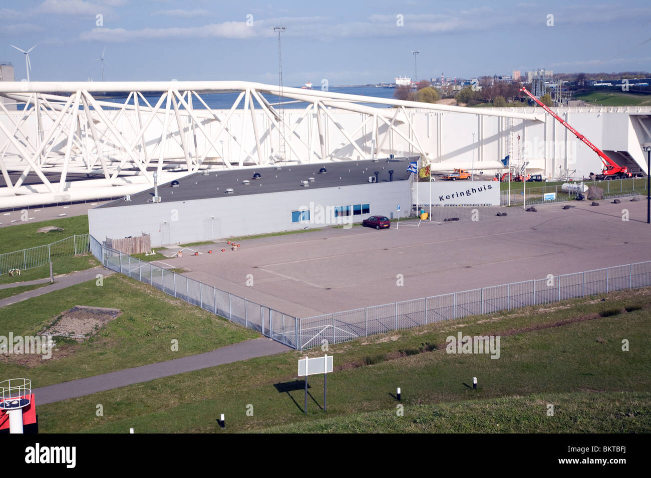 Maeslant Barrier storm surge flood defence, New Waterway, Hook of ...