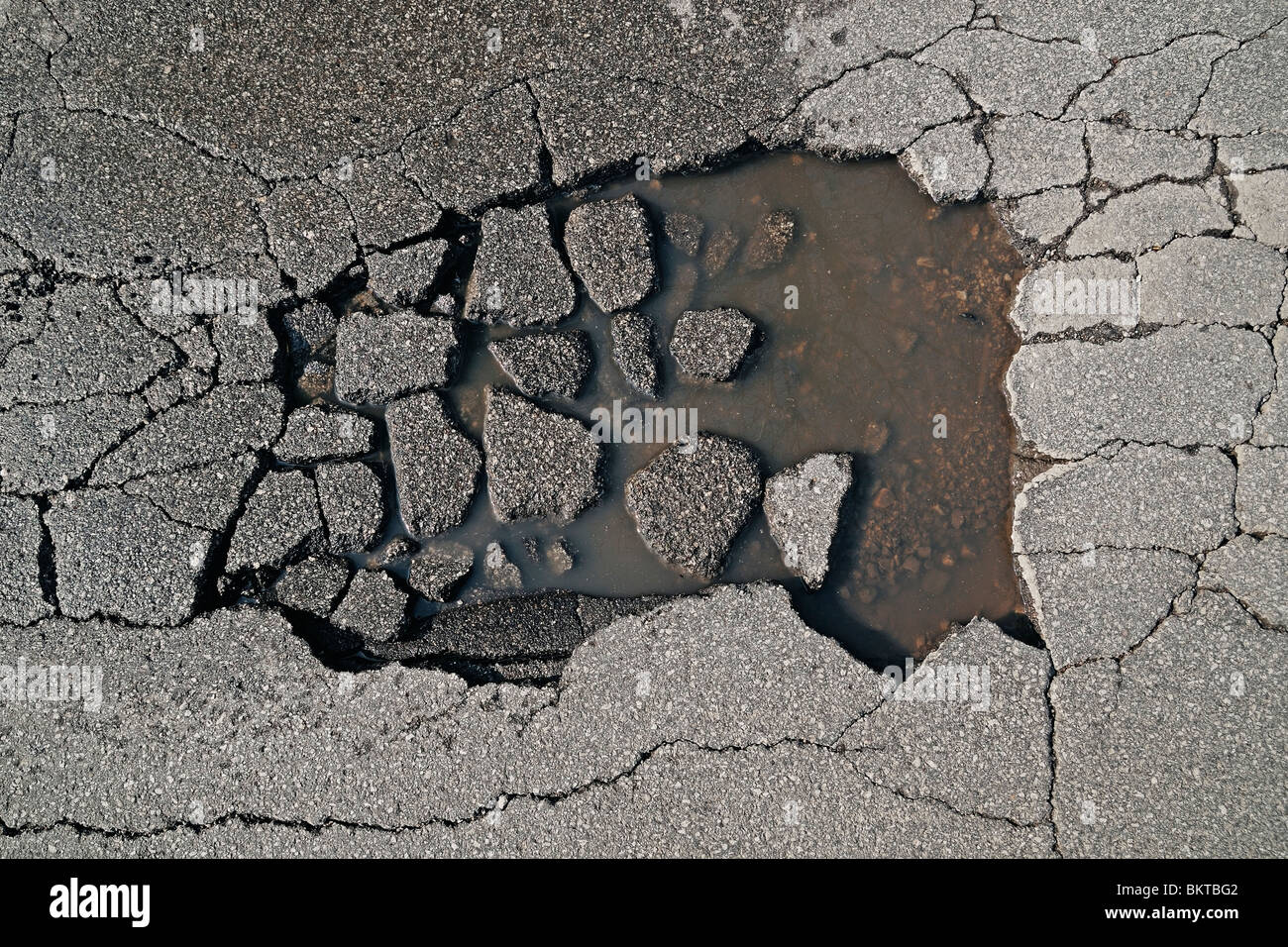 Pothole in the Road Stock Photo - Alamy