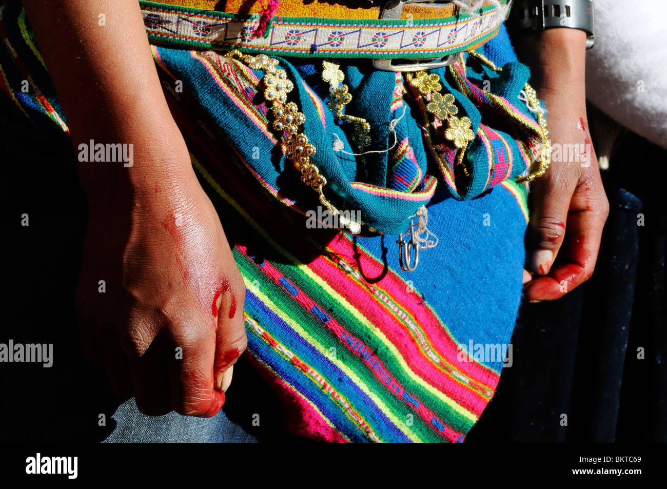 Tinku festival of the Quechua Indians in the town of Macha in the ...