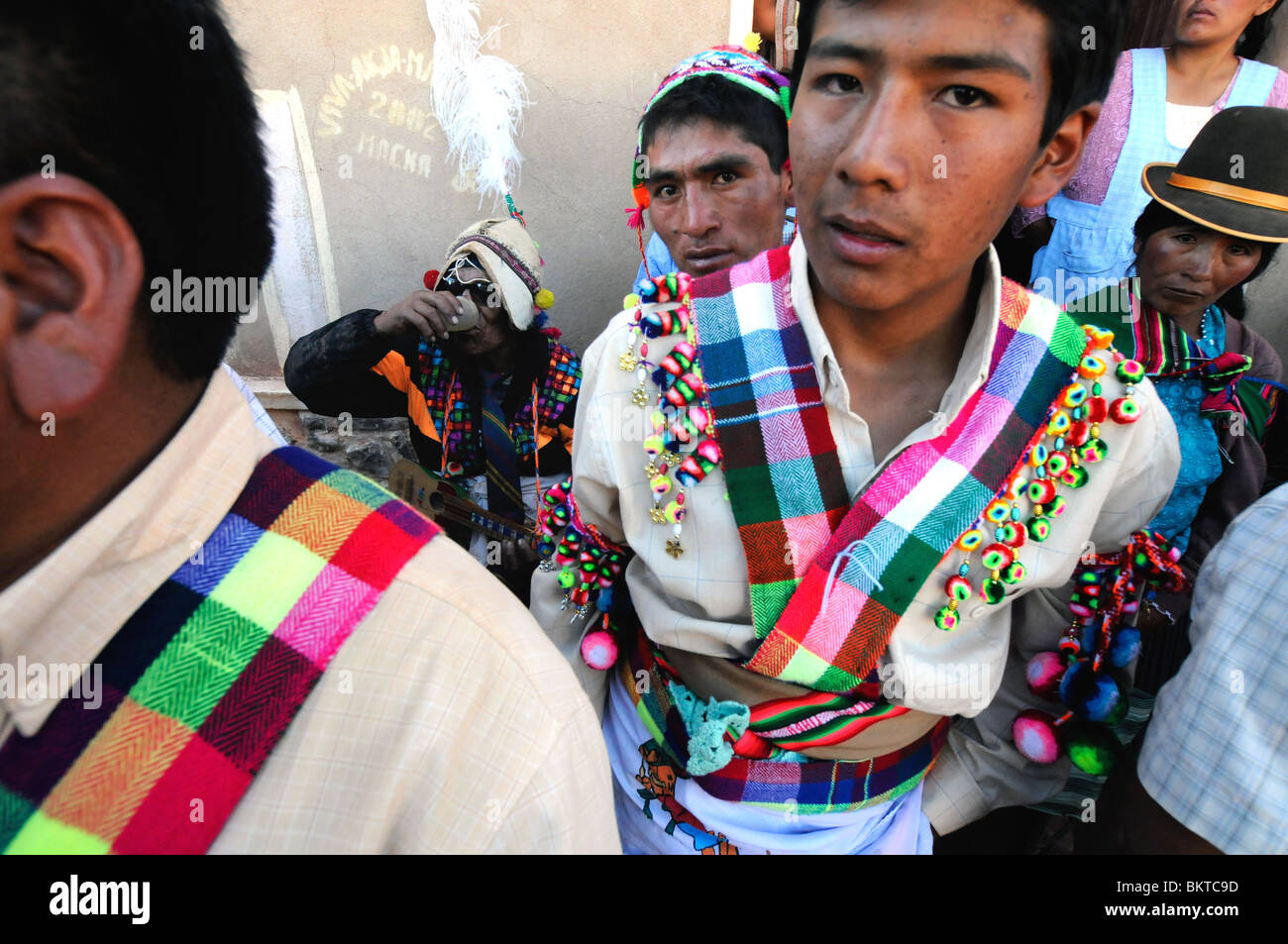 Tinku festival of the Quechua Indians in the town of Macha in the ...