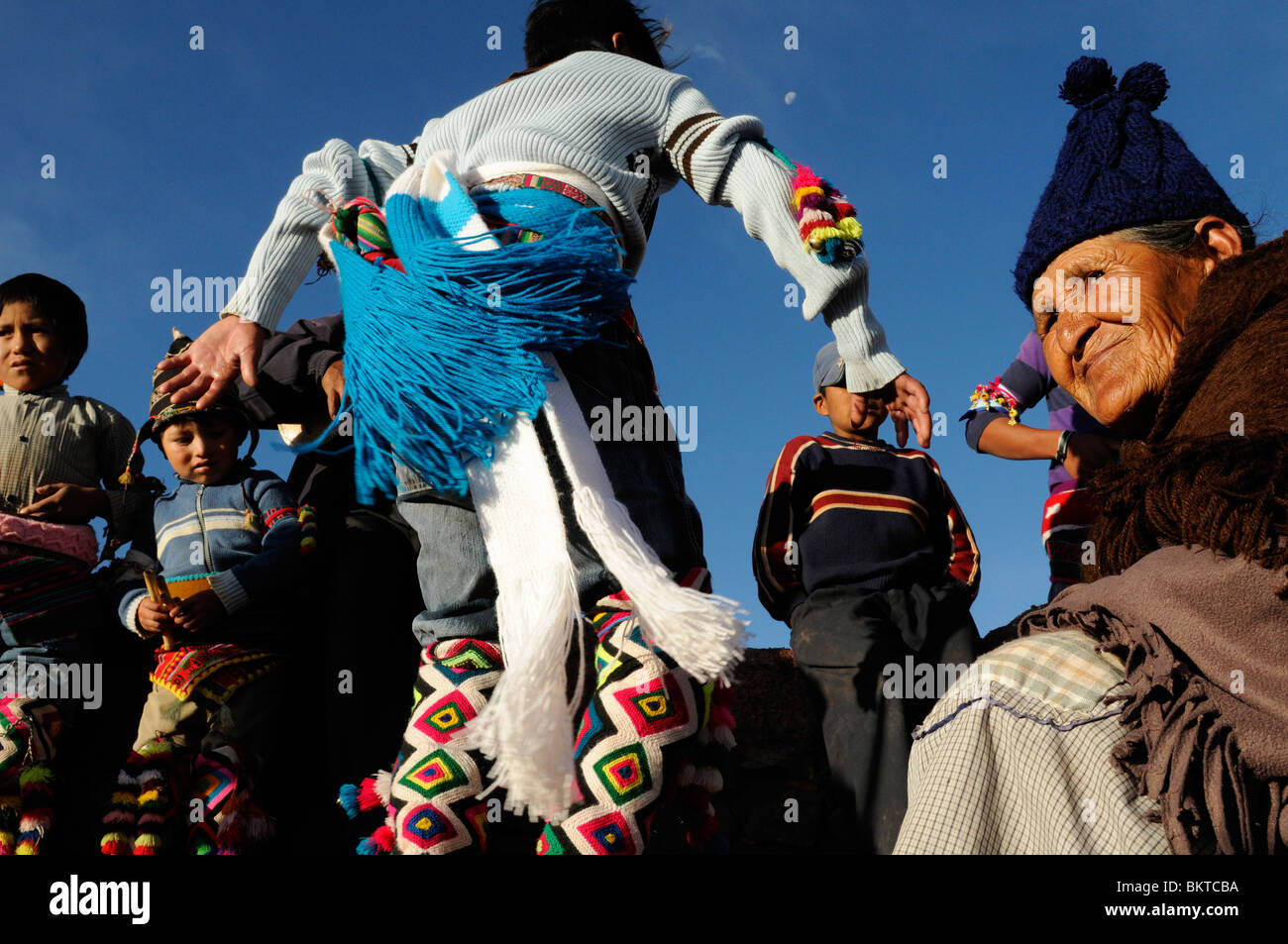 Tinku festival of the Quechua Indians in the town of Macha in the ...