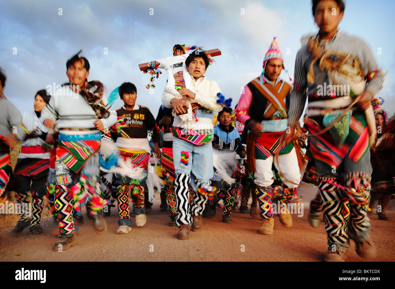 Tinku festival of the Quechua Indians in the town of Macha in the ...