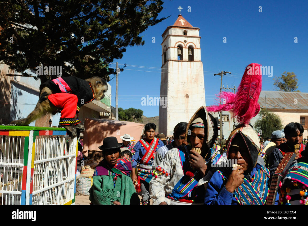 Tinku festival of the Quechua Indians in the town of Macha in the ...
