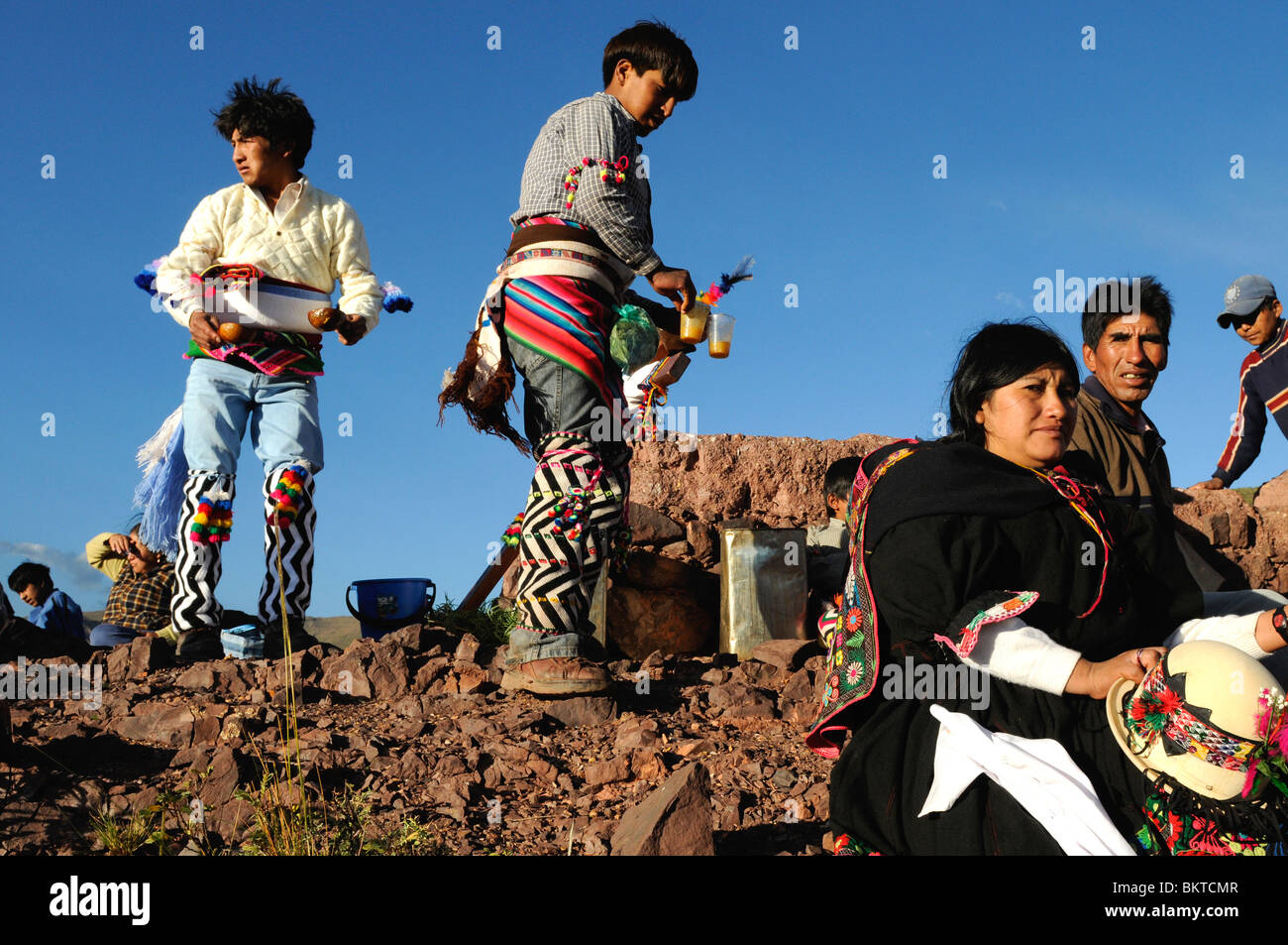 Tinku festival of the Quechua Indians in the town of Macha in the ...