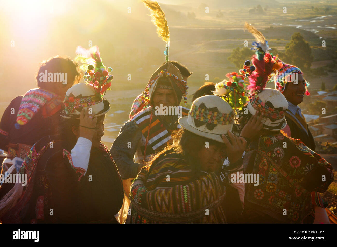 Tinku festival of the Quechua Indians in the town of Macha in the ...