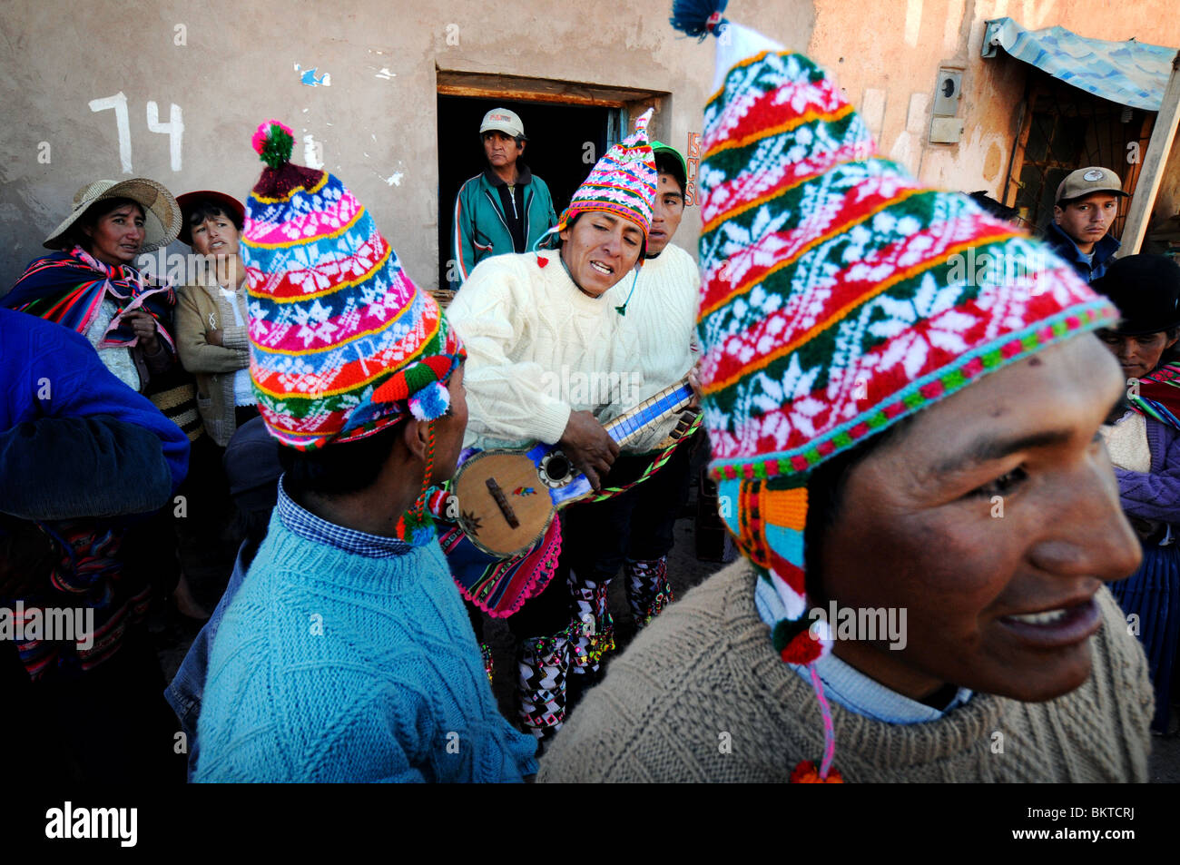 Tinku festival of the Quechua Indians in the town of Macha in the ...