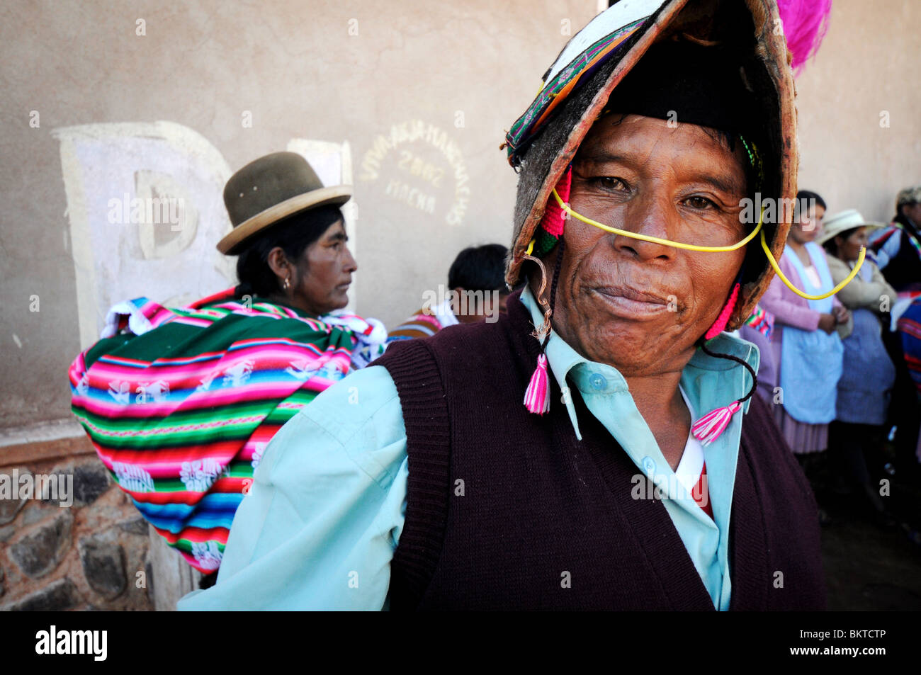 Tinku festival of the Quechua Indians in the town of Macha in the ...