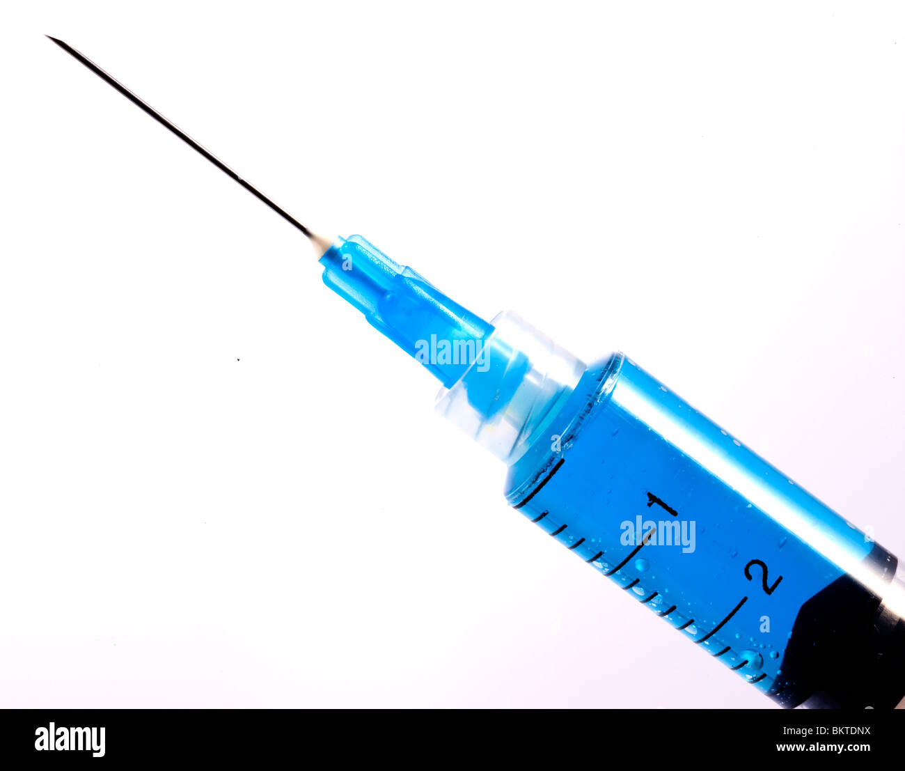 Blue Syringe With Hypodermic Needle on WhiteBackground Stock Photo - Alamy