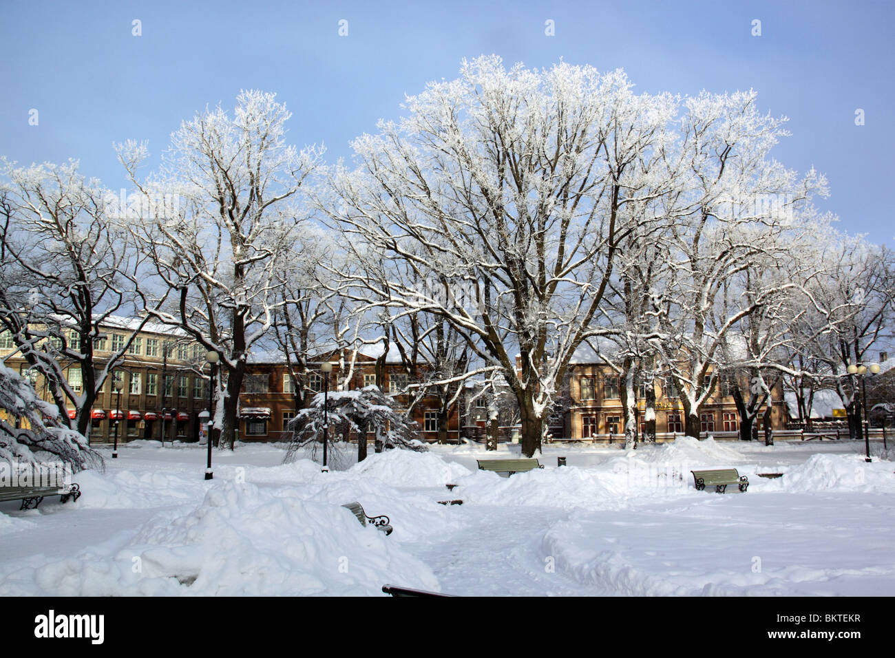 Antique small town snow hi-res stock photography and images - Alamy