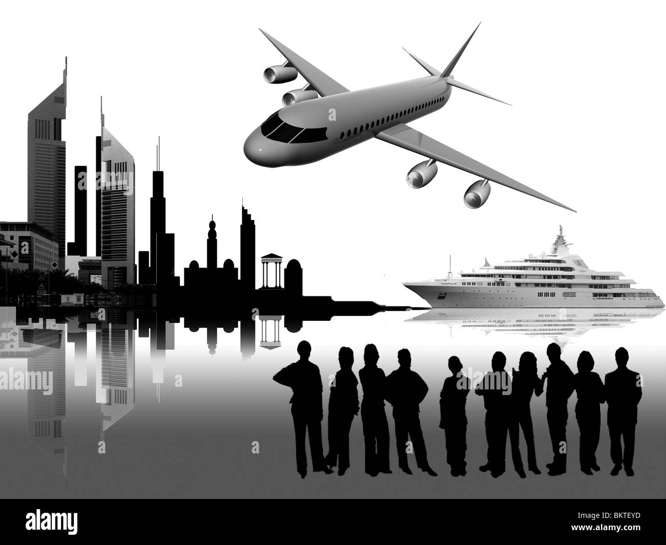 Black city illustration Stock Photo - Alamy