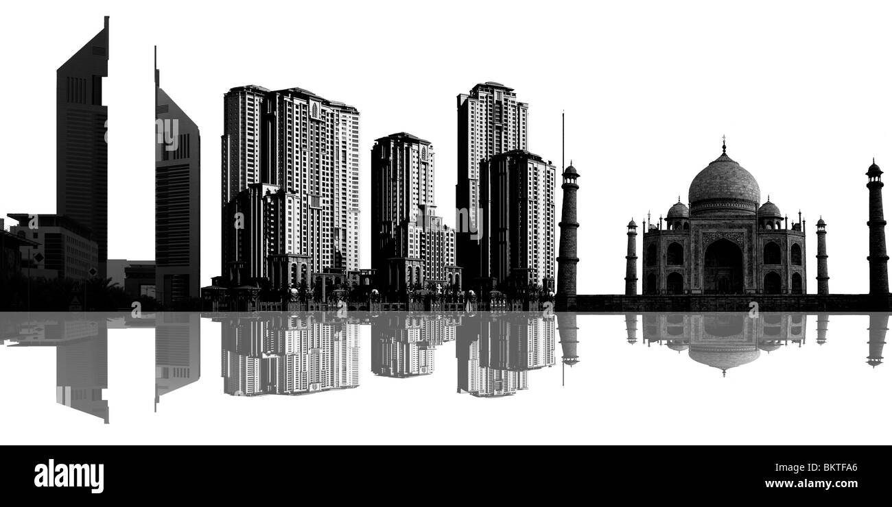 Black city illustration Stock Photo - Alamy