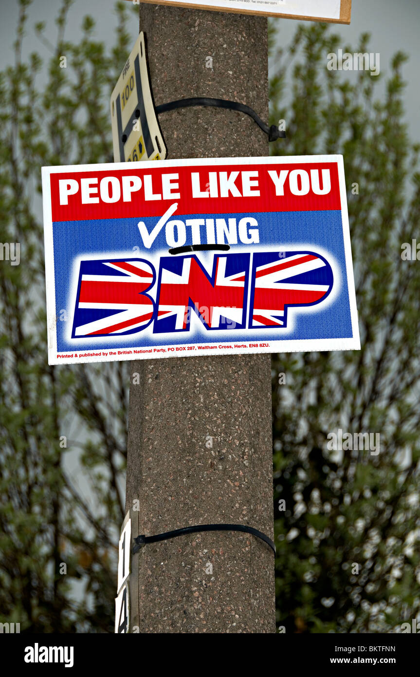 bnp british national party vote signs at the uk national elections may ...