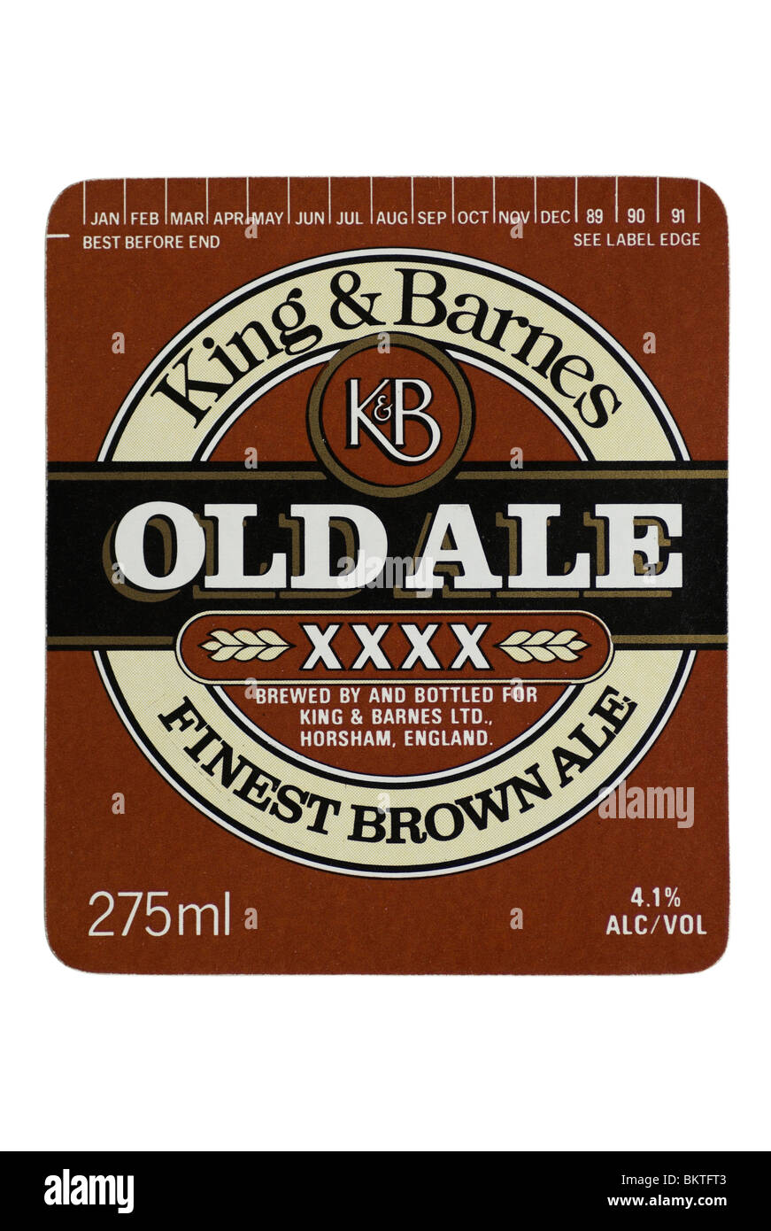 King & Barnes Old Ale bottle label circa 1989 - 1991 Stock Photo - Alamy